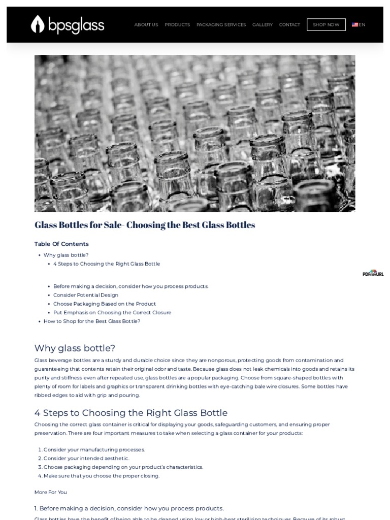 Glass Bottles For Sale - Choosing The Best Glass Bottles | PDF | Bottle | Glasses