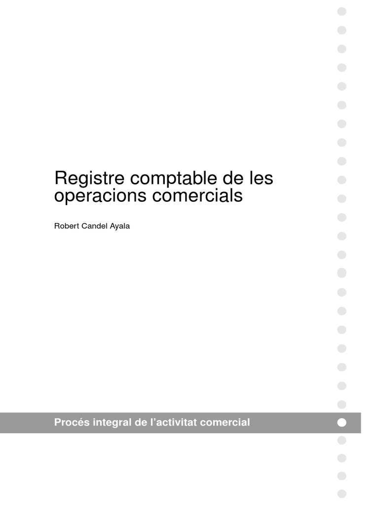Registre Comptable de Les Operacions Comercials | PDF