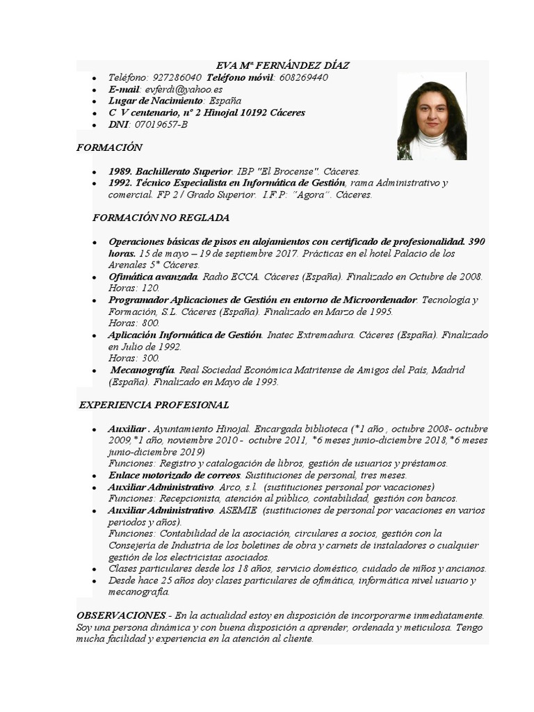 Curriculum Eva | PDF | Edad de información | Informática