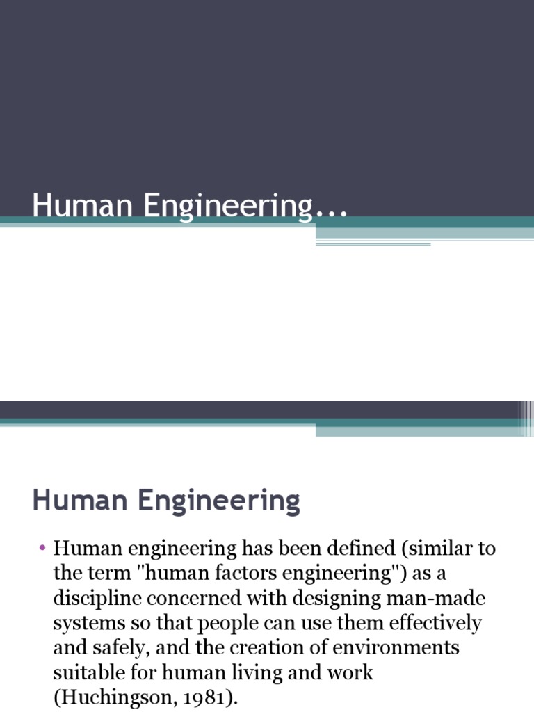 Human Engineering | PDF | Human Factors And Ergonomics | System