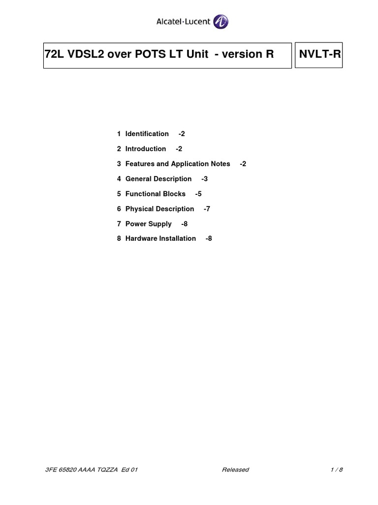 3FE 65820 AAAA TQZZA 01 NVLT R - Unit - Data - Sheet | PDF | Computer ...