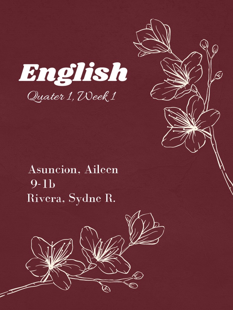English: Quater 1, Week 1 | PDF