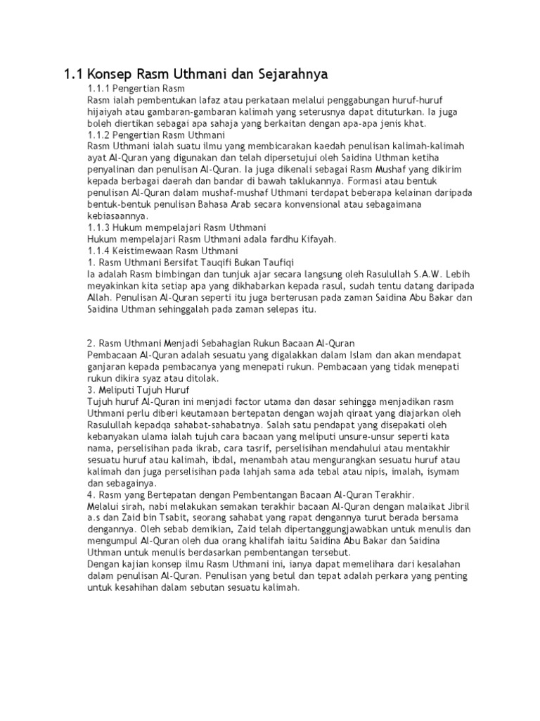 Konsep Rasm Uthmani Dan Sejarahnya | PDF | Sejarah | Agama & Spiritualitas