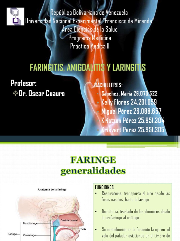 Faringitis Amigdalitis Laringitis | PDF | Influenza | Tos