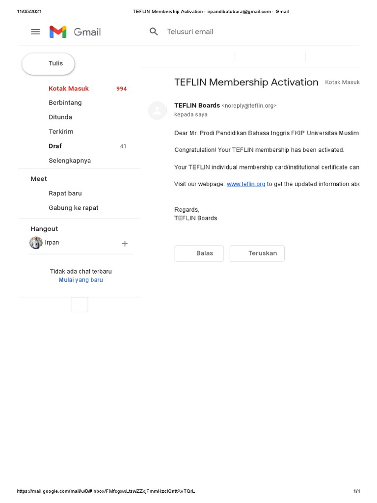 TEFLIN Membership Activation | PDF