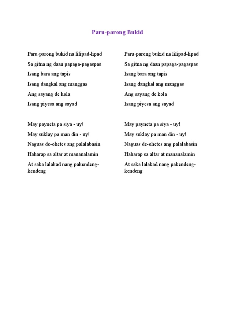 Paru-Parong Bukid | PDF