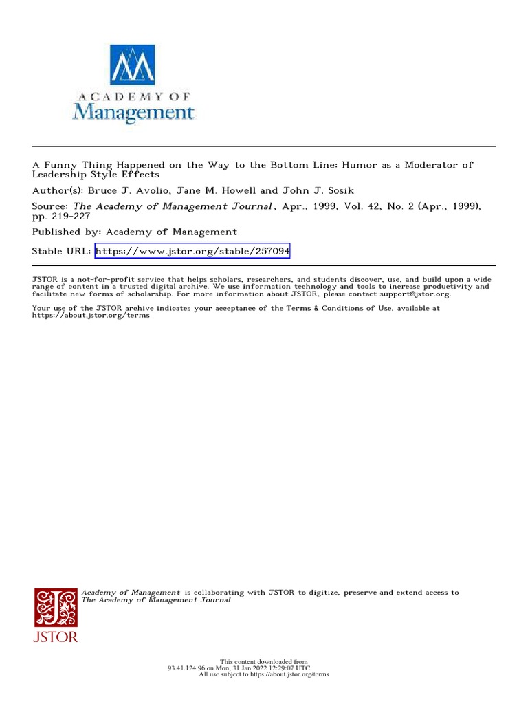 A Funny Thing Happened On The Way To The Bottom Line: Humour As A ...