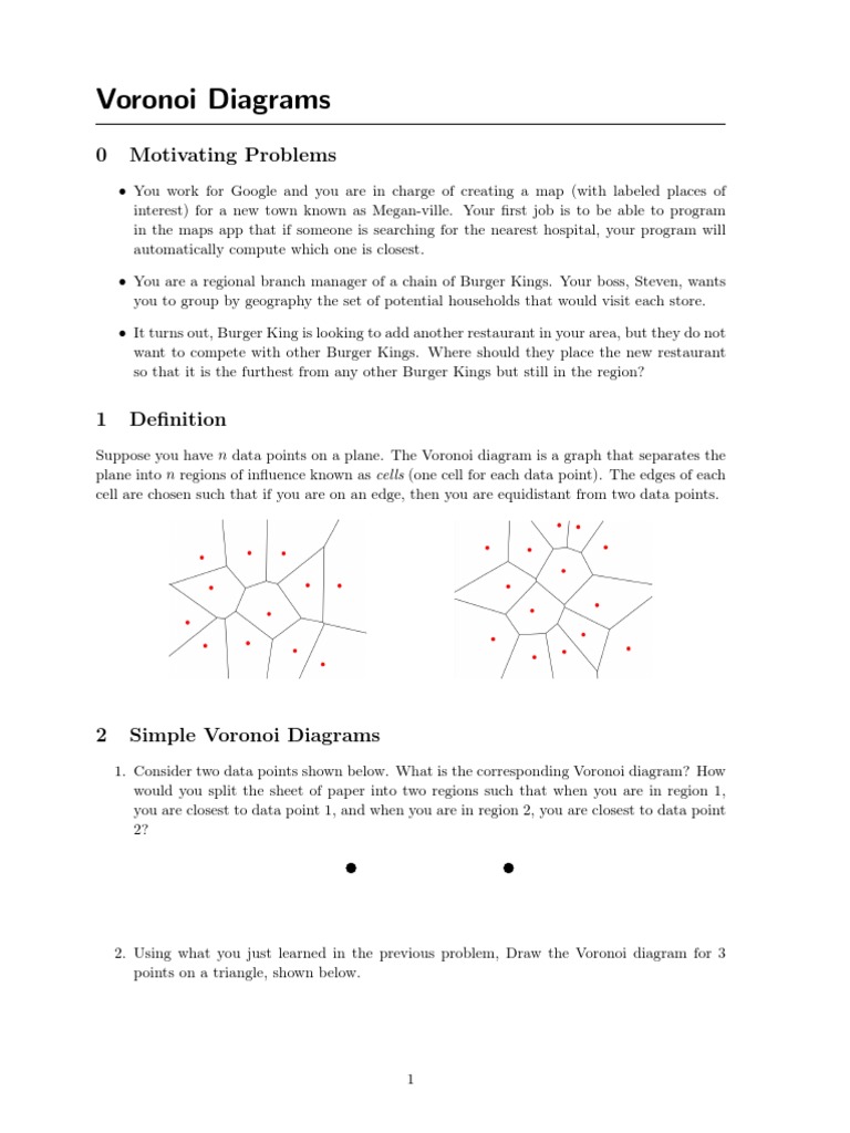 Voronoi Diagrams: 0 Motivating Problems | PDF | Vertex (Graph Theory ...