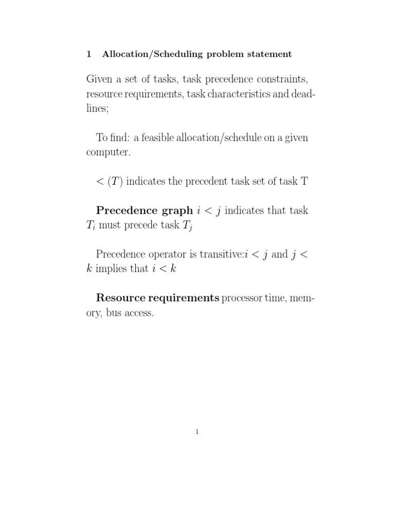 1 Allocation/Scheduling Problem Statement | PDF | Scheduling (Computing) | Computing
