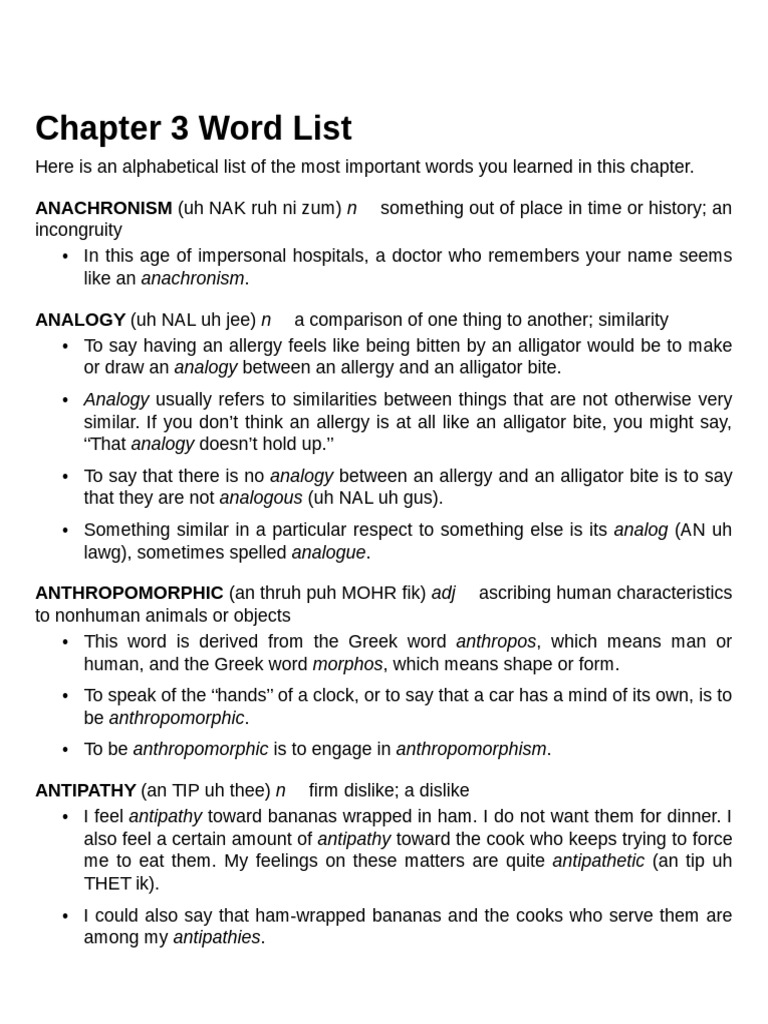 Vocabulary from Chapter 3 | PDF | Empathy | Psychology