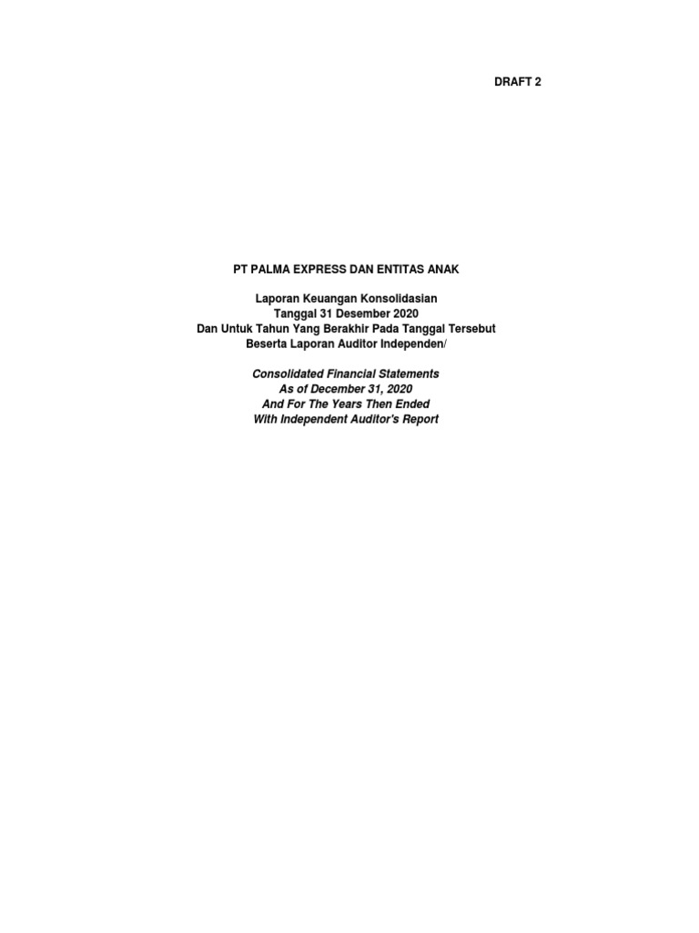 PE - Draft Report - Konsol - 2020 - Draft 2 | PDF