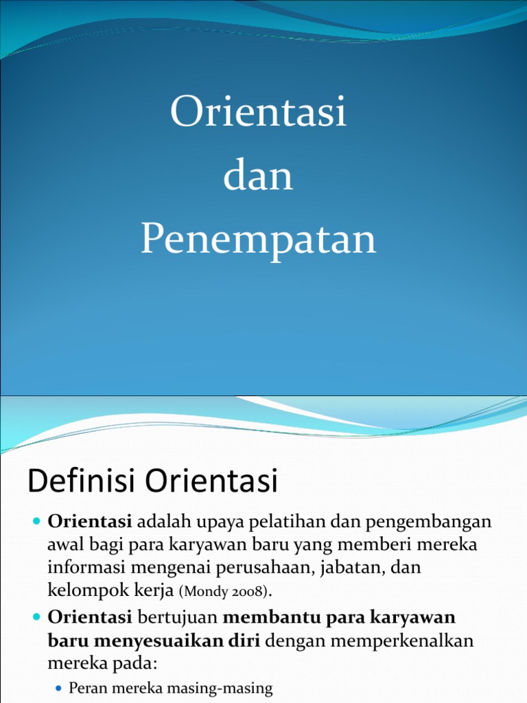 6 Orientasi Dan Penempatan | PDF