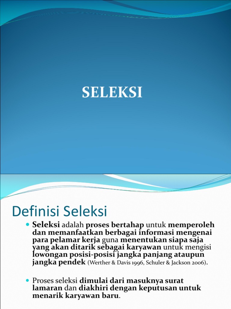 5 Seleksi | PDF | Karier & Perkembangan