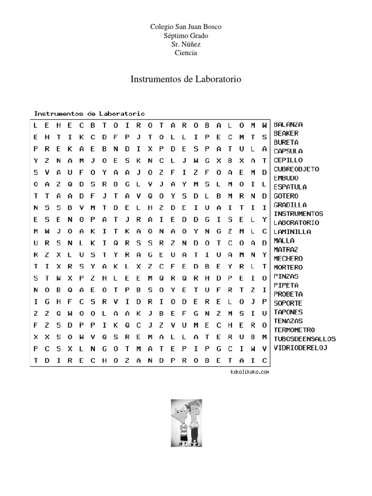 Sopa de Letras de Instrumentos de Lab | PDF