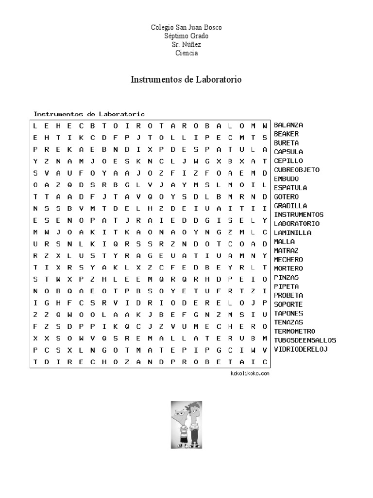 Sopa de Letras de Instrumentos de Lab | PDF