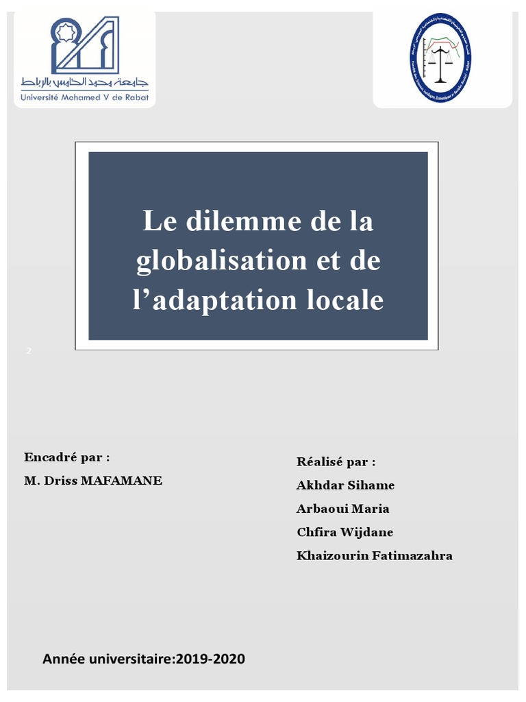 Dilemme : Globalisation vs Adaptation Locale | PDF | Mondialisation ...