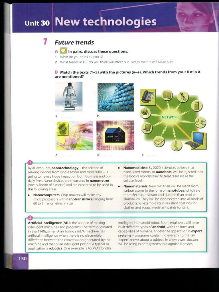 P. 150 Unit 30 New Technologies Infotech English For Computer Users 4th Edition Coursebook | PDF