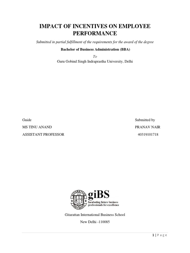 Impact of Incentives On Employee Performance | PDF | Incentive | Employment