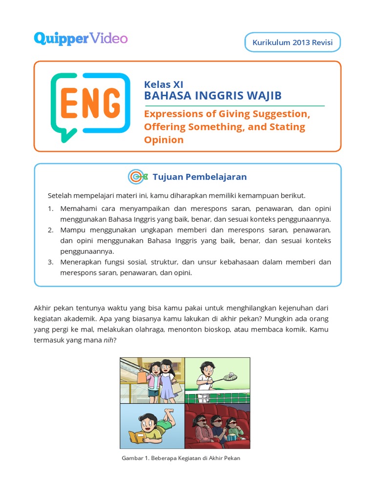 Expressing Suggestions, Offers, and Opinions in English | PDF