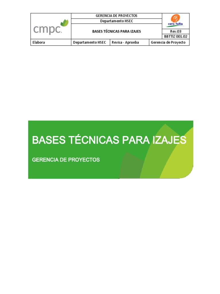 001.02 Bases Técnicas de Izajes Rev. 03 | Descargar gratis PDF | Grúa ... 001.02 Bases Técnicas de Izajes Rev. 03 | Descargar gratis PDF | Grúa ...