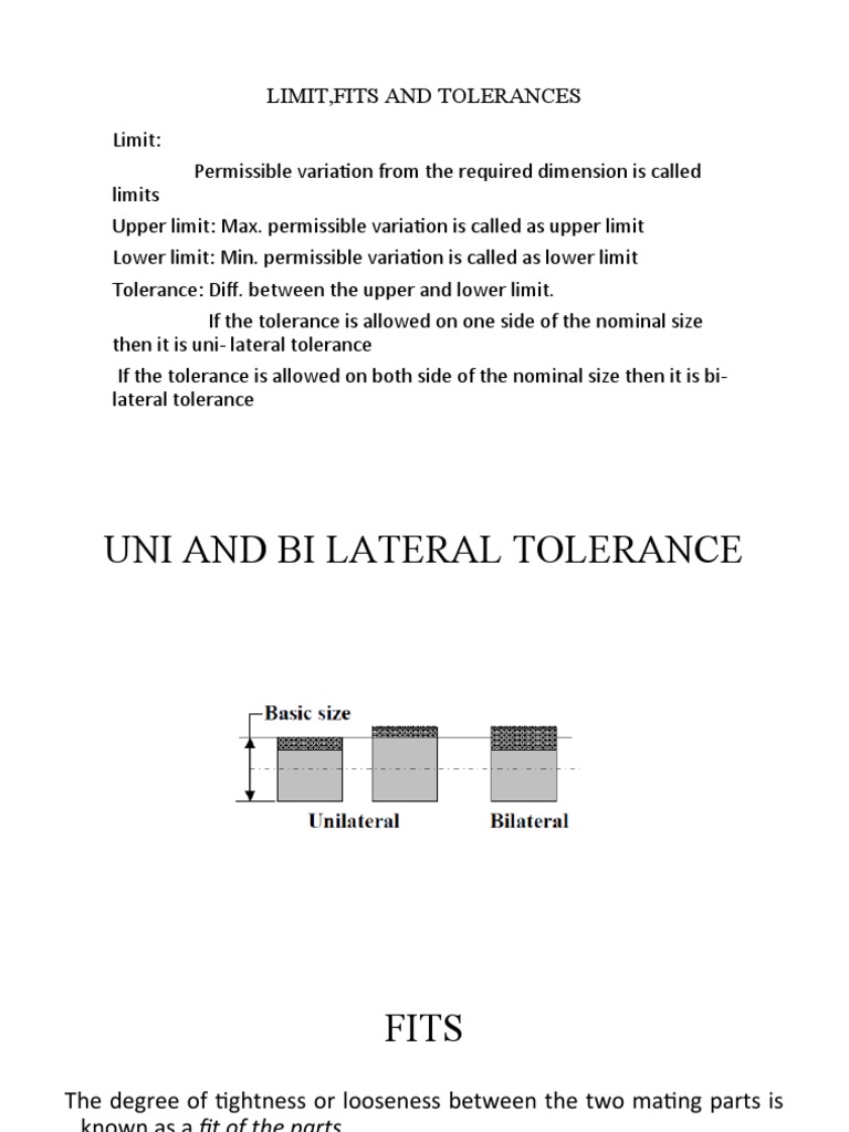 Limit, Fits and Tolerances | PDF | Strength Of Materials | Stress (Mechanics)