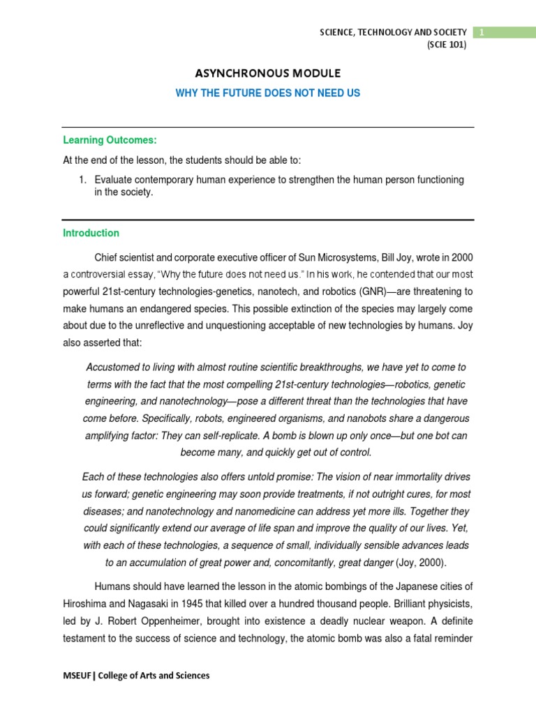 Asynchronous Module: Learning Outcomes | PDF | Nuclear Weapons ...
