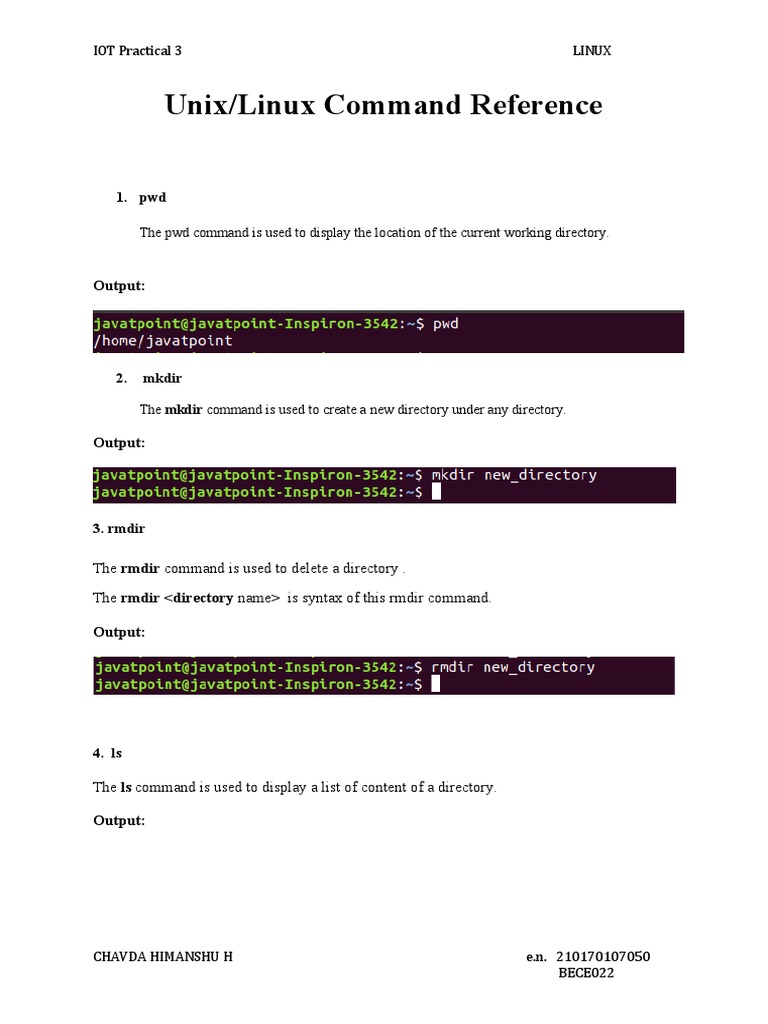 Unixlinux Command Reference Output Pdf Computer File Directory Computing 8177