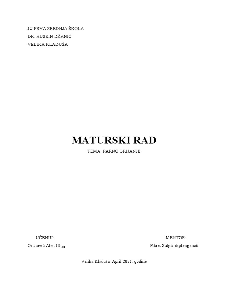 Maturski Rad | PDF