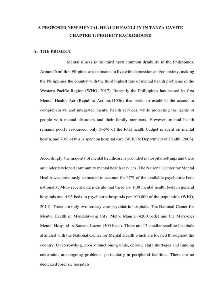A Proposed New Mental Health Facility in Tanza Cavite Chapter 1: Project Background | PDF ...