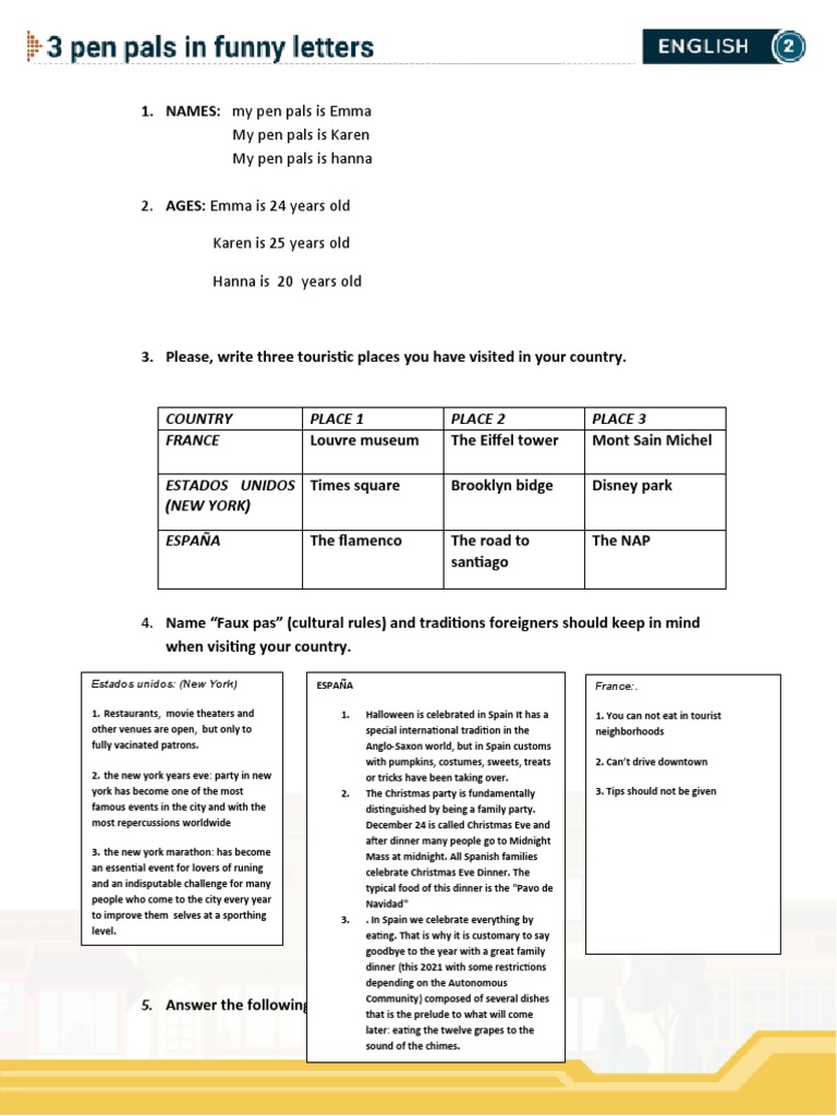 Pen Pal Application Form | PDF