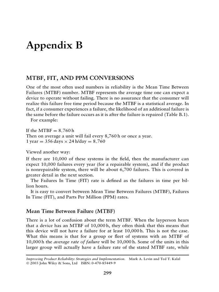 A Guide to Reliability Metrics: Converting Between MTBF, FIT, and PPM | PDF | Reliability ...