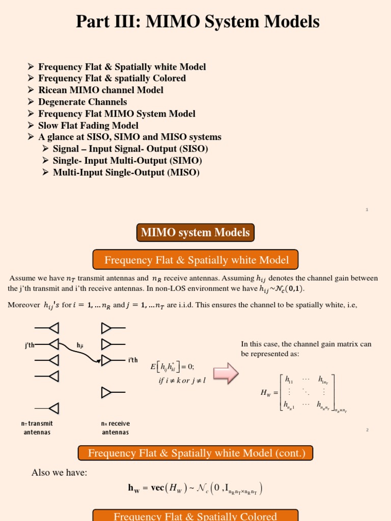MIMO System Models | PDF | Mimo | Signal To Noise Ratio