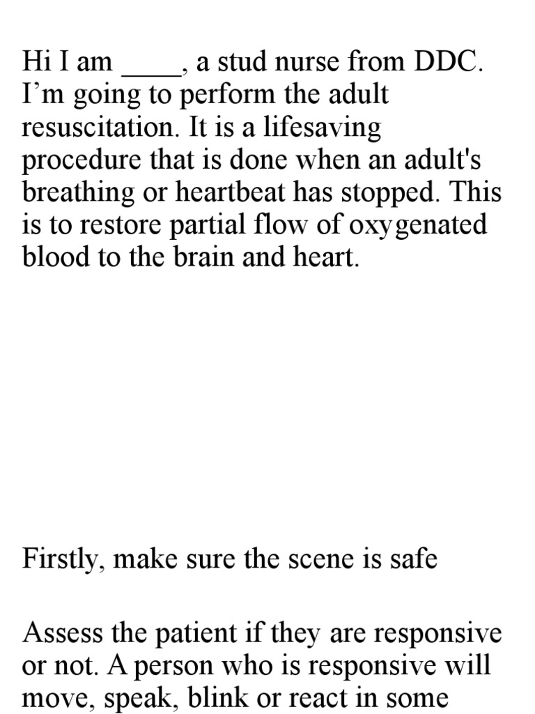 RD Script CPR Adult | PDF