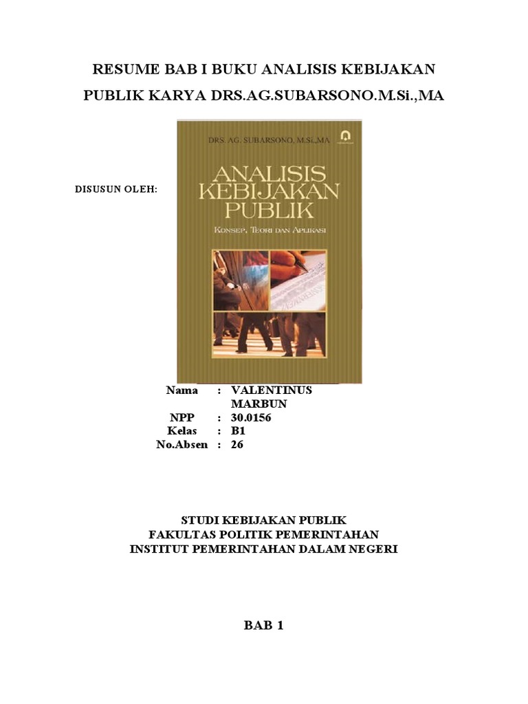 B1-26 - Valentinus Marbun-30.0156 Tugas Terstruktur Analisis Kebijakan Publik | PDF