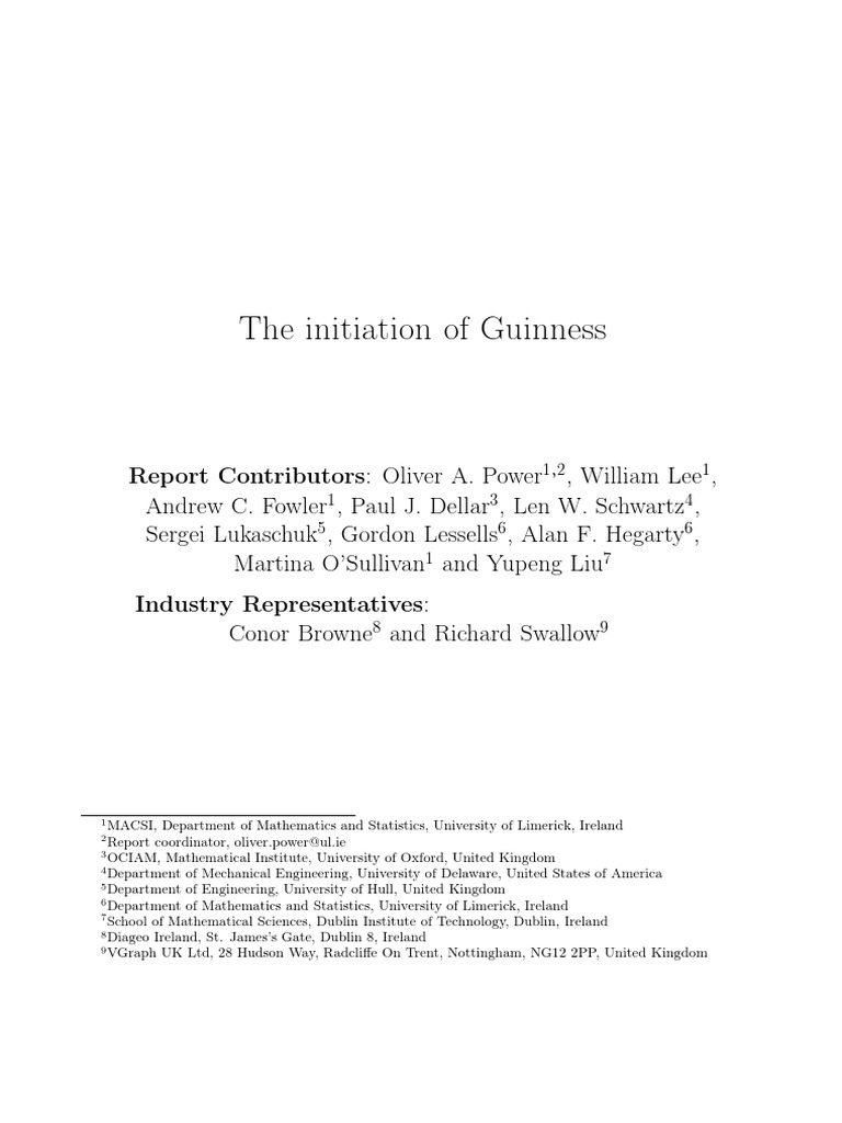 Macsi The Initiation of Guinness | PDF | Carbon Dioxide | Soft Matter