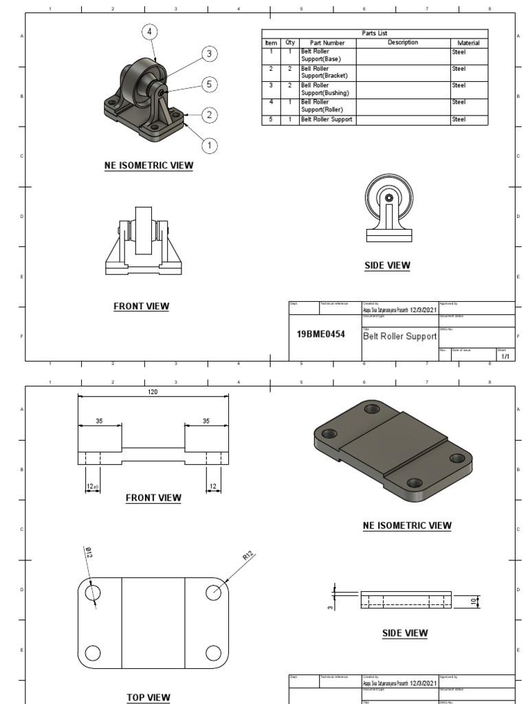 Belt Roller Support Drawing V1-Merged | PDF