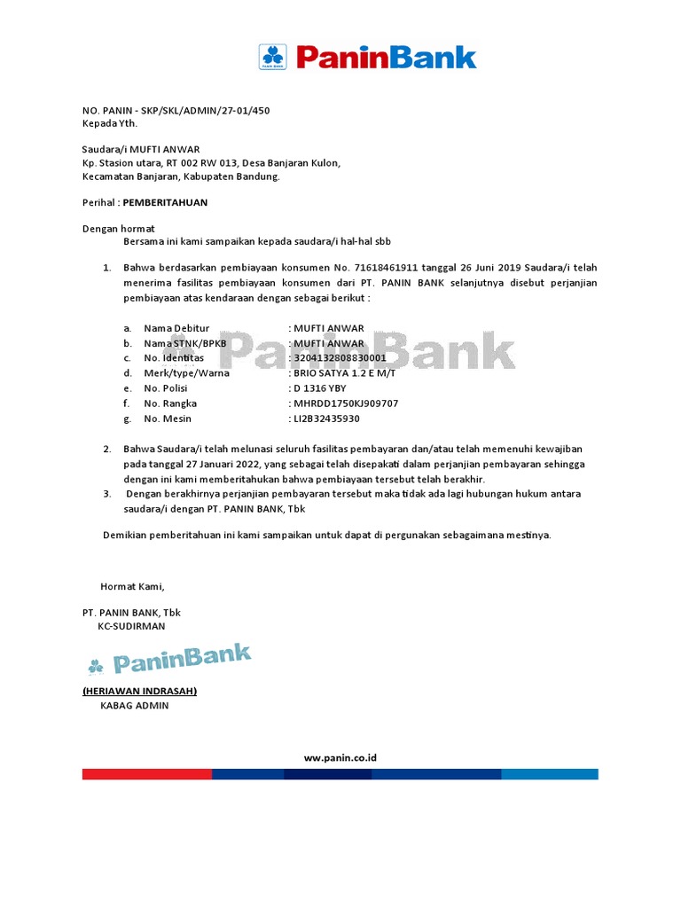 SKL Bank Panin | PDF