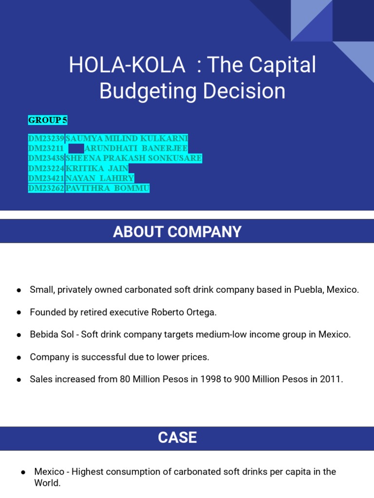 Case Study HOLA-KOLA | PDF | Cost Of Capital | Financial Economics