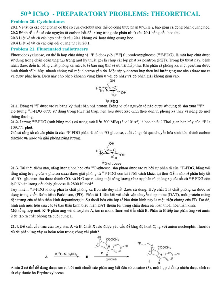 50th IChO PREPARATORY PROBLEMS | PDF