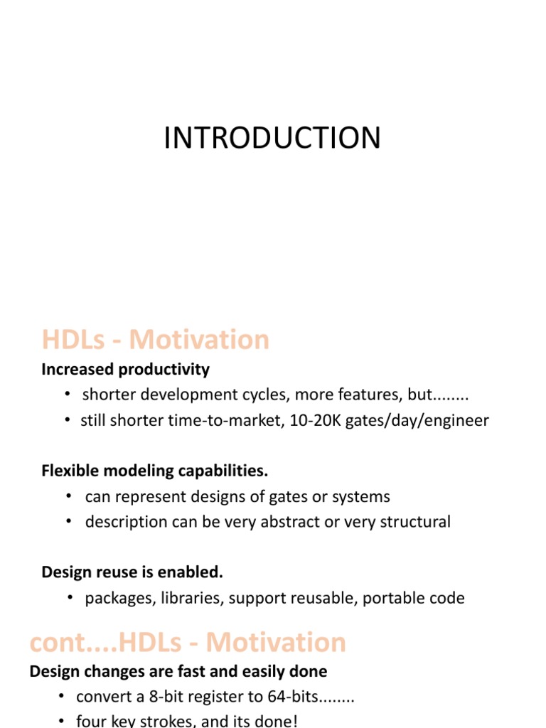 Introduction To HDL | PDF | Hardware Description Language | Vhdl