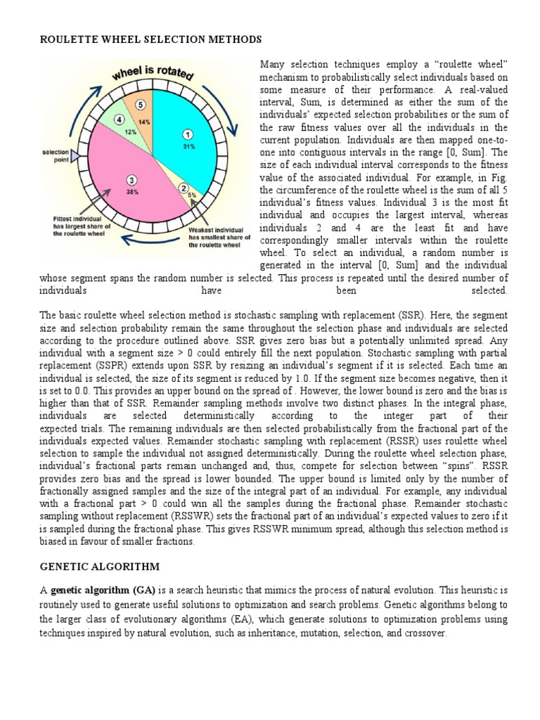 Roulette Wheel Selection Methods | PDF | Genetic Algorithm ...