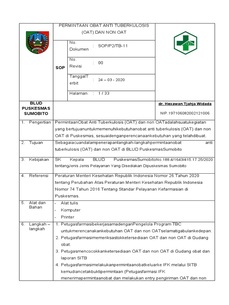 4.4.1.4 SOP Permintaan OAT Dan Non OAT | PDF