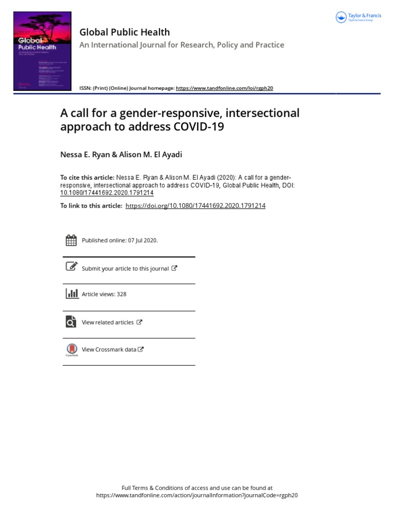 A Call For A Gender-Responsive, Intersectional Approach To Address ...
