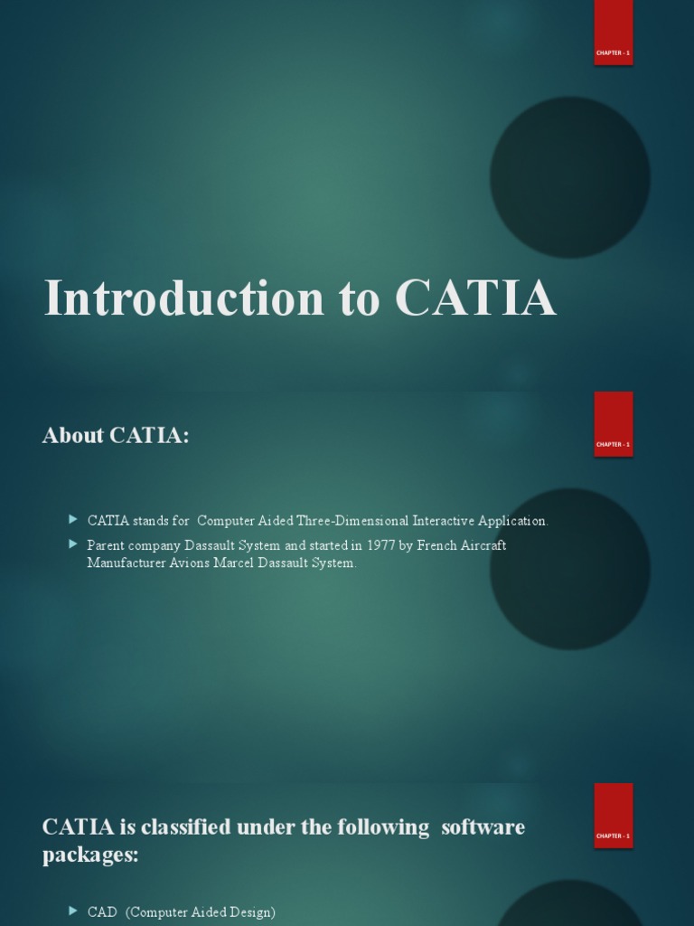 Introduction To CATIA: Chapter - 1 | PDF | Computer Aided Design | Circle