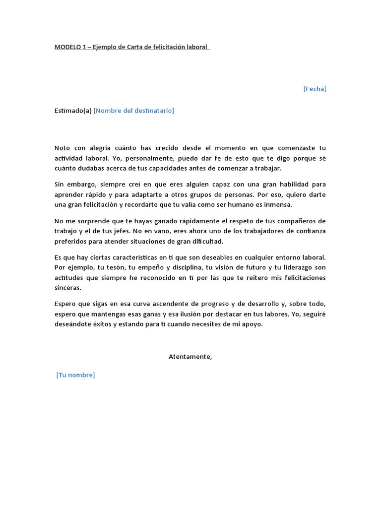 10 15 Modelo de Carta de Felicitacion - 77 | PDF