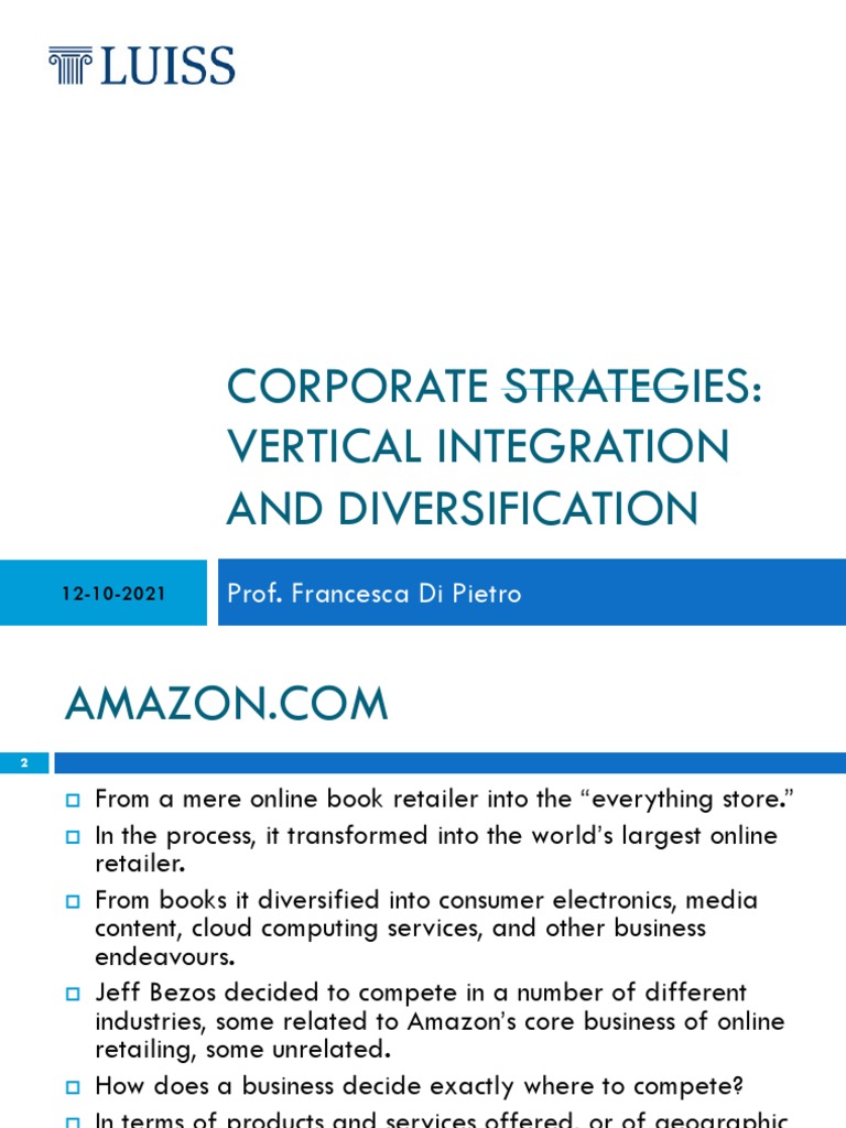 Understanding Amazon's Corporate Strategy of Vertical Integration and ...