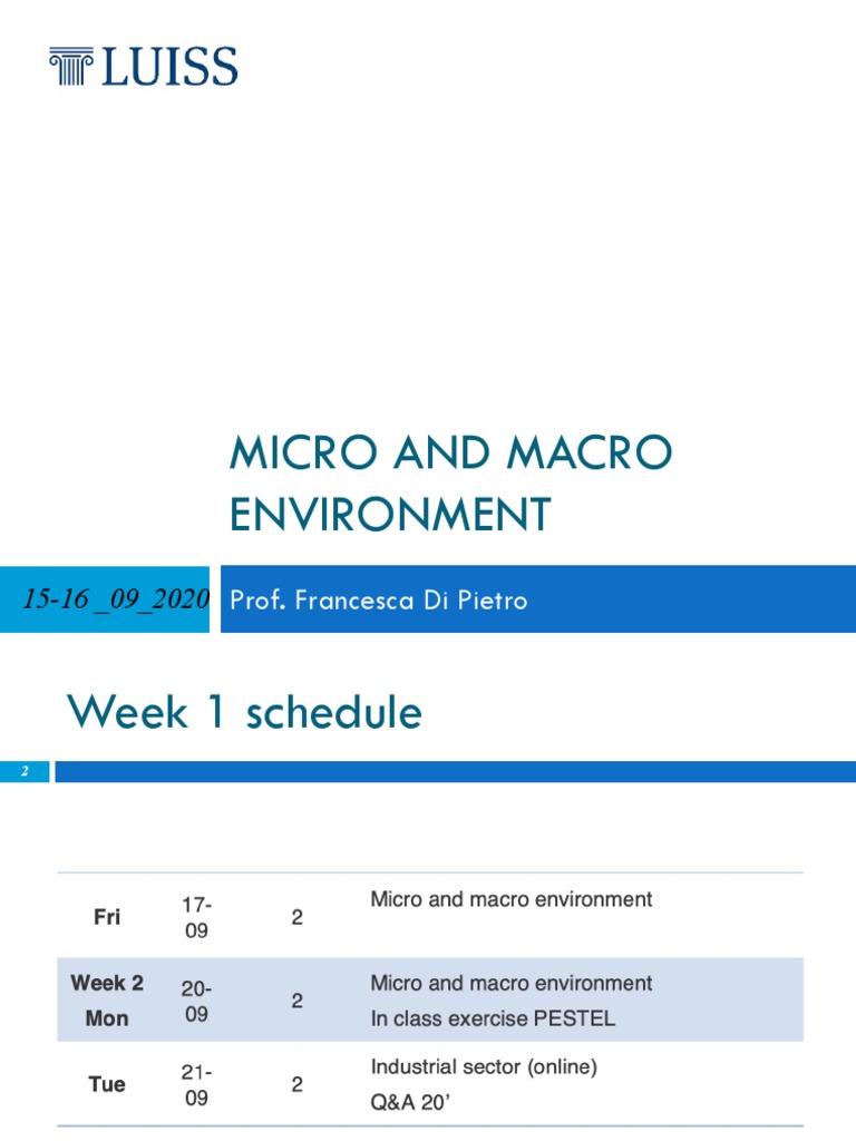 Micro and Macro Environment Analysis | PDF | Natural Environment ...