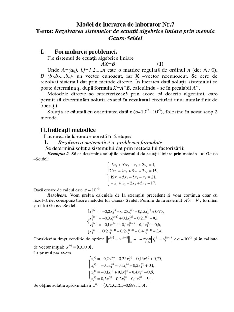 Model de Lucrarea de Laborator Nr.7pdf | PDF