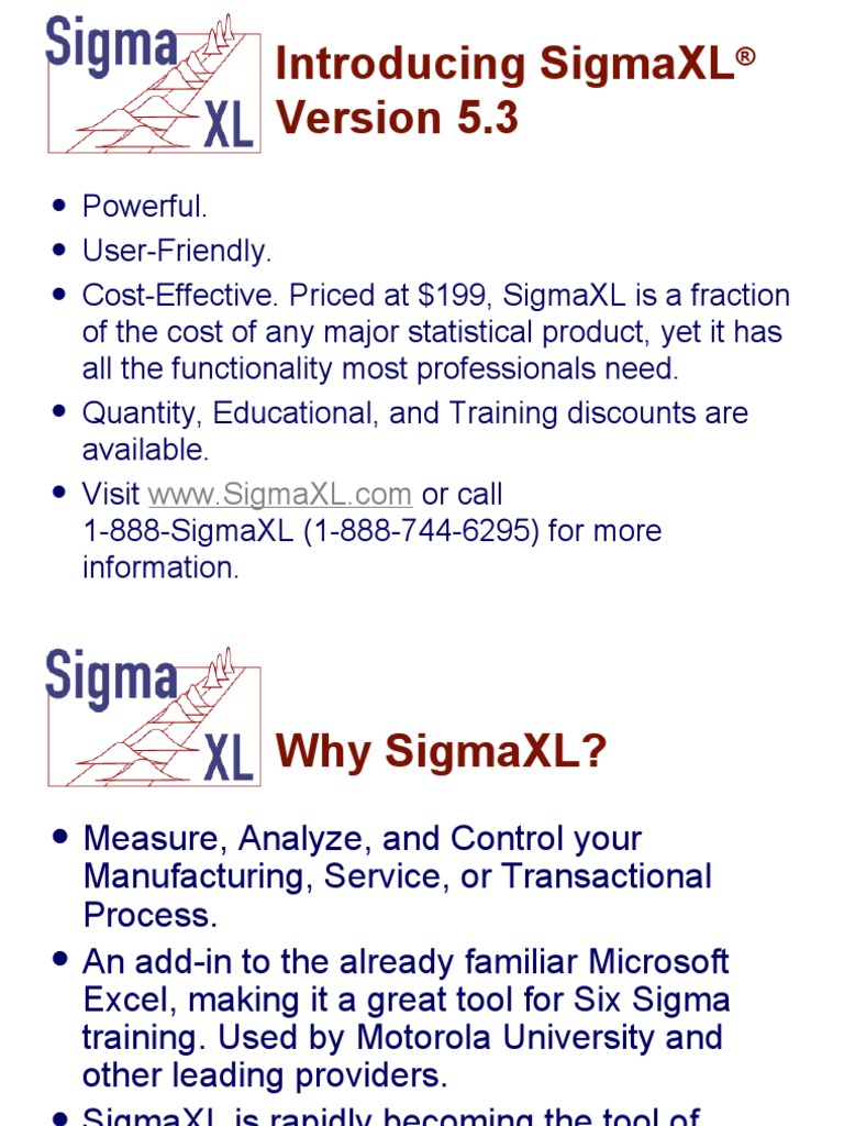 Introducing SigmaXL Version 5.3b | PDF | Statistics | Analysis Of Variance