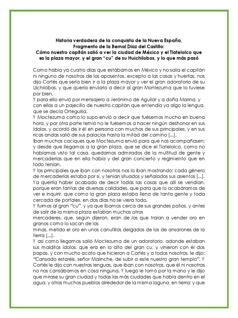 Bernal Diaz Del Castillo | PDF | Hernán Cortés | Mesoamérica